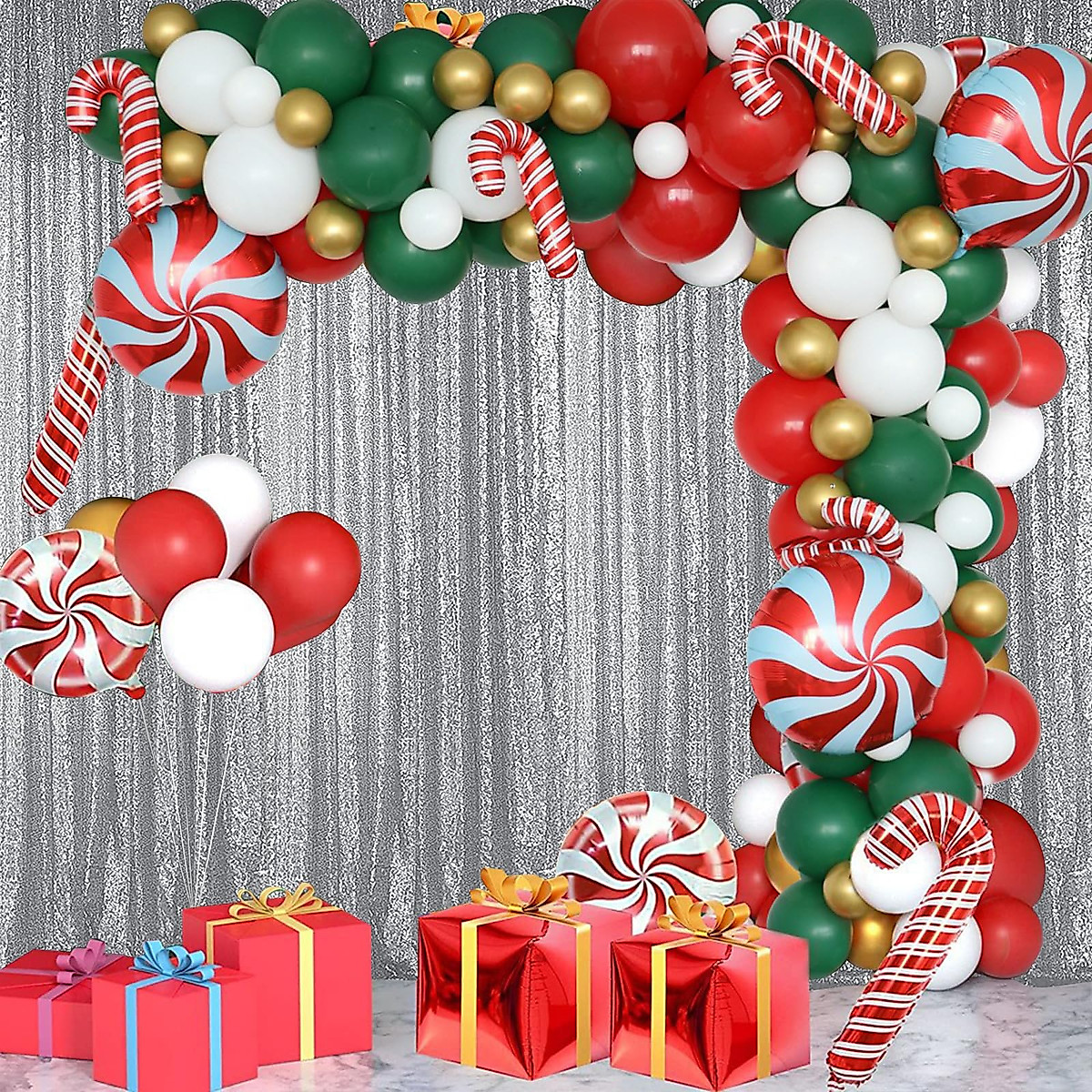 Sugargirl Silver Sequin Backdrop Curtain 4 Panels 2FTx8FT Glitter Silver Background Drapes Sparkle Photography Backdrop for Party Wedding Birthday Wall Decoration