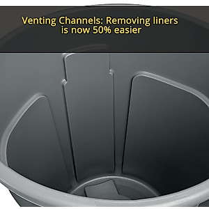 Rubbermaid Commercial 263200GY Round Brute Container Plastic 32 gal Gray (One Pack)