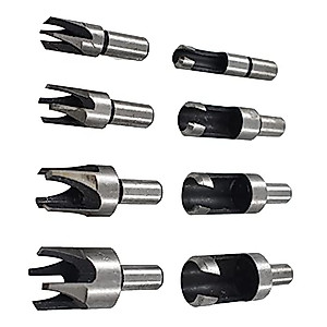 Wood Plug Cutter Carbon Steel Straight and Taper Claw Drill Bit Set 8Pcs Fit for Woodworking Hole Saw Cutting 6mm 10mm 13mm 16mm