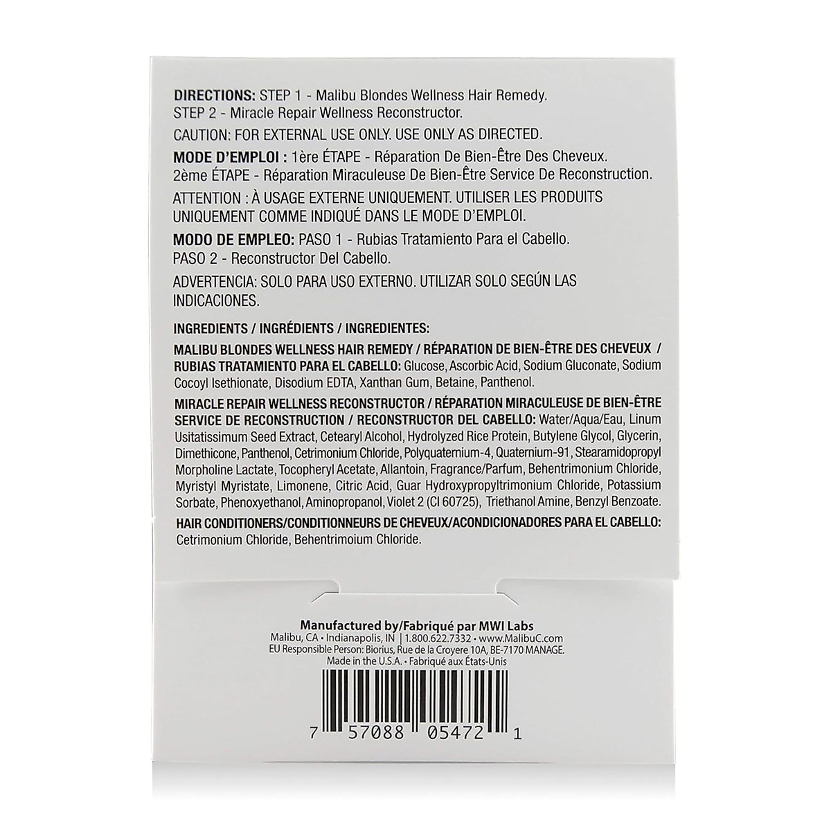 Malibu C Mini Rehab Malibu Blondes - Contains 2 Hair Remedy Packets - Vitamin Complex Hair Remedy to Restore Hair Vibrancy - Hair Care for Natural & Processed Blondes