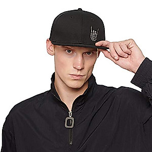 Cool Rock Roll Skeleton Hand Flat Bill Hats Snapback Hat Baseball Cap Black Snapback Hats for Men Adjustable