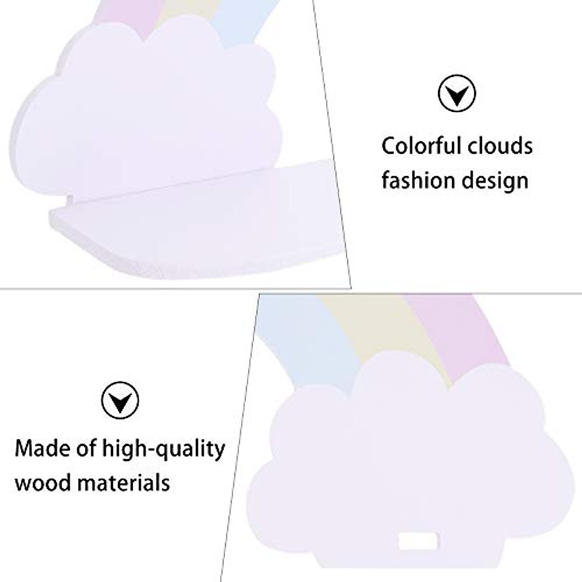 Hemoton Pink Cloud Shelf Wall Storage Shelves Wood Floating Shelves Wall Mounted Cloud Shelf for Kids Bedroom Living Room Bathroom Kitchen Office Decor