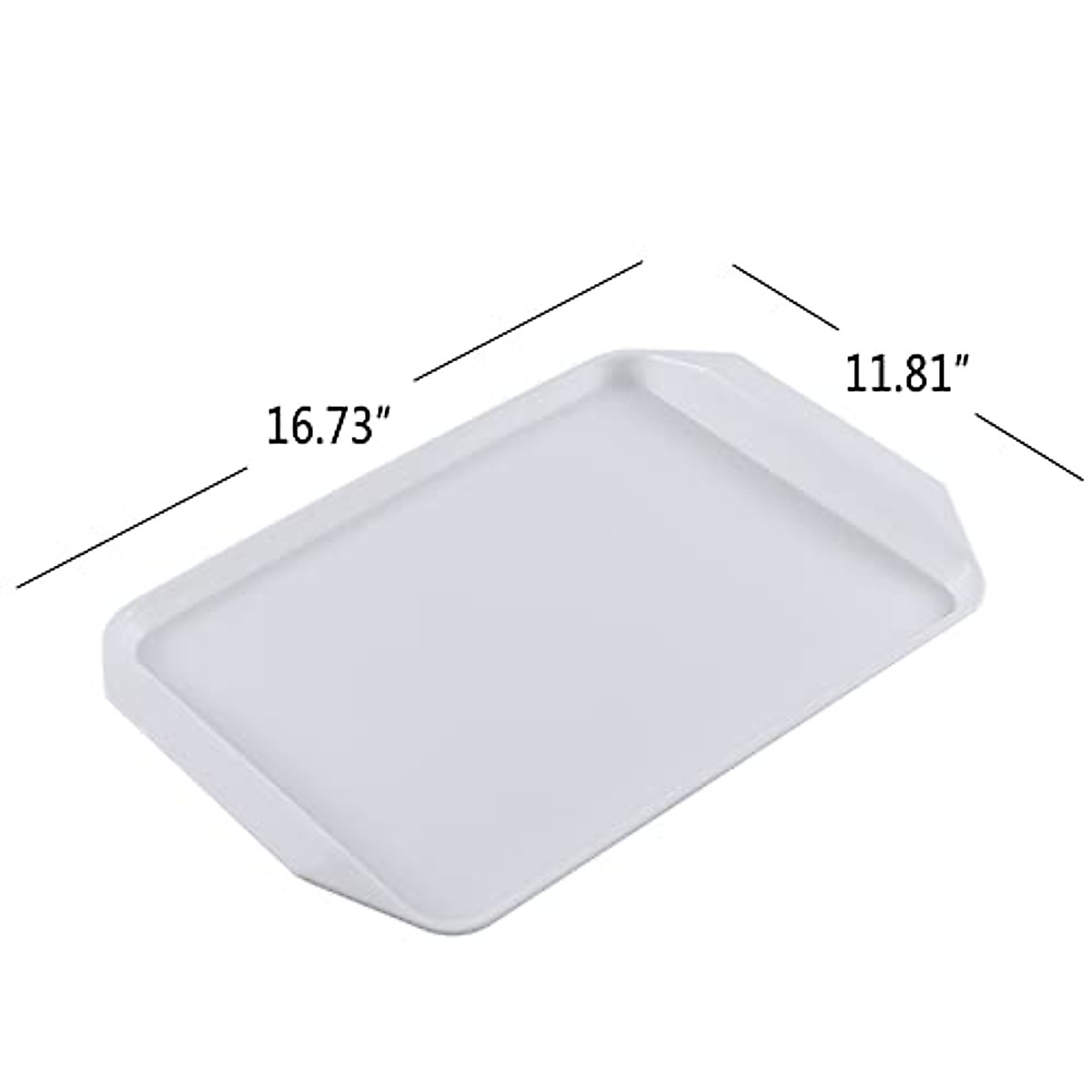 Jekiyo White Rectangular Plastic Fast Food Serving Tray, Set of 6
