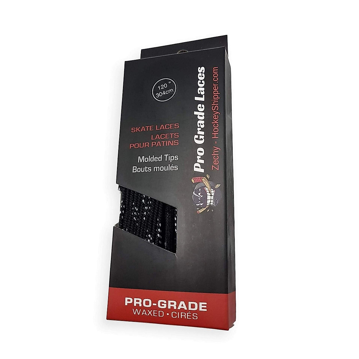 zechy Hockey Laces Waxed - Specifically Made for Skates - One Pair - Sizes (72, 84, 96, 108, 120, 130) (Black, 72")