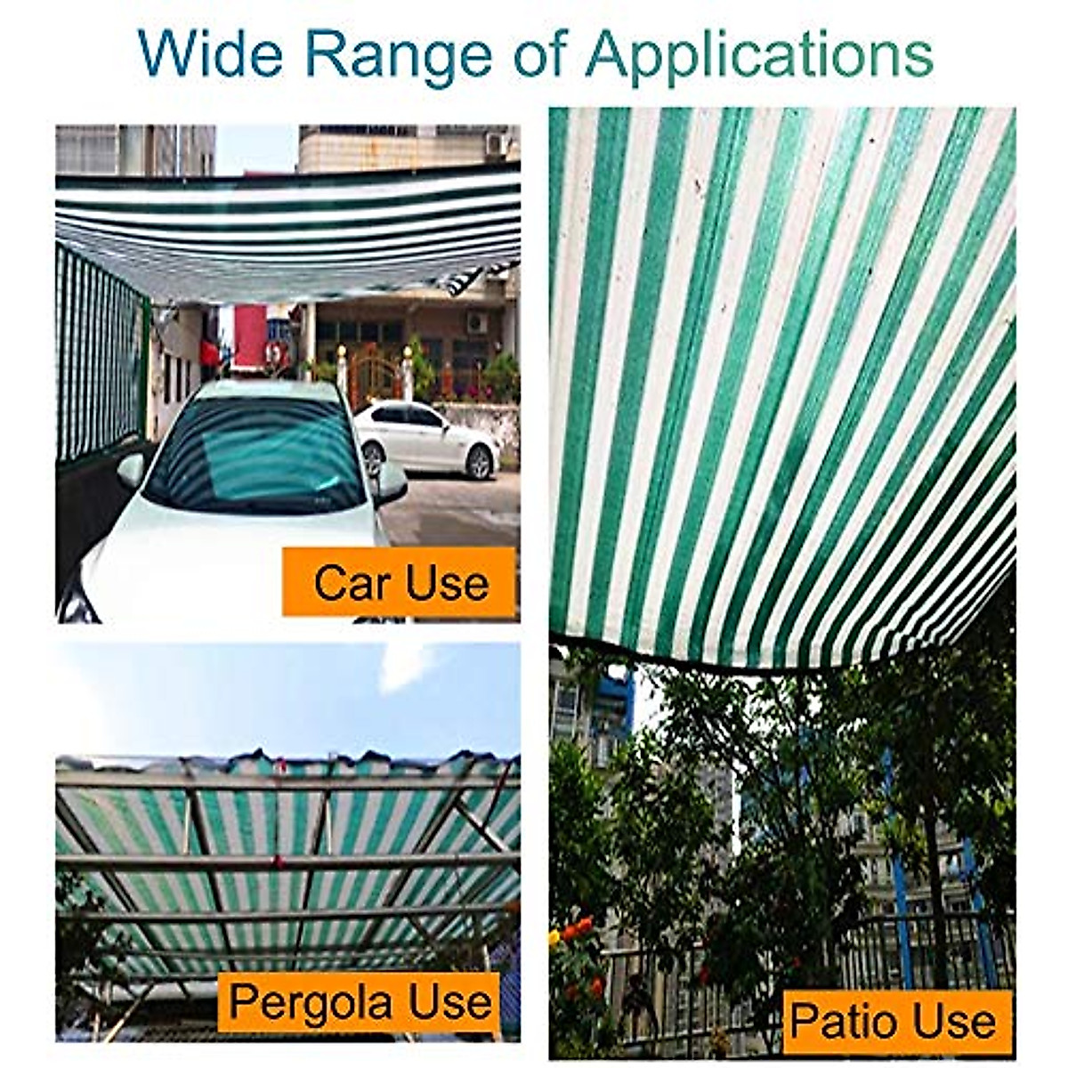 LXLA Privacy Fence Screening with Grommets, Fencing Screen Cover for Balcony, Patio, Deck - 95% Sunblock (Blue White Stripe) (Size : 2m x 10m)