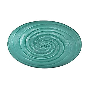 A&B Home Glass Fruit Bowl - Blue Green Decorative Bowl, Large Glass Bowl Tabletop Home Décor, Coffee Table Centerpiece Assecories, 13" x 9" x 3"