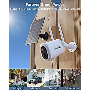 MUBVIEW Solar Security Cameras Wireless Outdoor Floodlight, 2K Outdoor Camera Wireless, Home Security Camera Outdoor, 800 Lumens Light/Siren/14000 Battery/2.4G WiFi/2-Way Talk/IP67/SD/Cloud