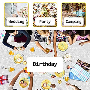 SietDESEO 3 Pack Plastic Lace Tablecloth 54 X 108 Waterproof Disposable Lace Table Cover for Wedding Party Birthday Camping Bridal Shower Lace Paper Tablecloth