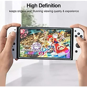 The Gamers Bell - (2-pack) Premium Screen Protector 9H Templed Glass Cristal Compatible with Console N Switch - Total Protection HD Maximum Quality Glass Transparent Clear Anti-Scratch (Switch OLED)