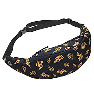 Amosfun 1 Pc Pizza Woman Outdoor Waist Bag Sport Travel Portable Chest Bag (Black) for Women
