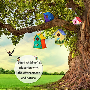 ILHSTY 6 Pack Large DIY Bird Houses Kits for Kids, Kids Crafts Wood Houses for Crafts Class Parties, DIY Crafts and Art Birdhouse Kits for Children to Build & Paint (6)