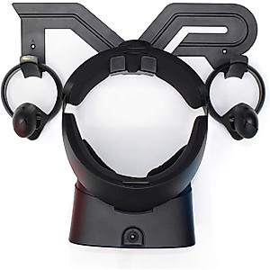 CNBEYOUNG VR Headset Wall Mount Storage Stand Hook Compatible with Quest 3S 3 Quest 2 Pro, Apple Vision Pro, Valve Index, PSVR 2, HTC Vive, Pico 4, Pimax VR MR XR Headsets and Controllers (Black)
