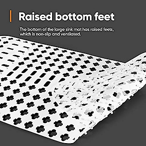 Moryimi Silicone Sink Mat Large, White Silicone Sink Mats and Protectors, Silicone Sink Protector with Cutout Drain Holes for Kitchen Farmhouse Stainless Steel Ceramic Sink 25"x13"