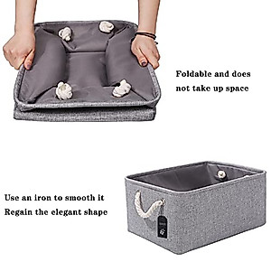 Storage Basket for Shelves Closets Pet toy Baby Toy, Collapsible Fabric Storage Bin for Laundry, Nursery(2pcs/Small 11.8Lx7.8Wx5.9H, Grey)