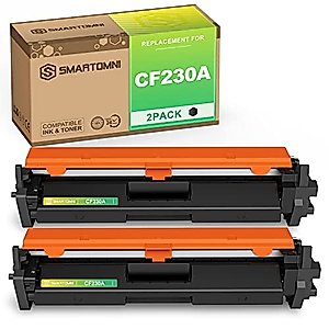 S SMARTOMNI 30A CF230A Toner Cartridge Compatible Replacement for HP 30A CF230A 30X CF230X Black Toner Use for HP Pro M203d M203dn M203dw MFP M227fdn M227fdw M227sdn (2 Pack)