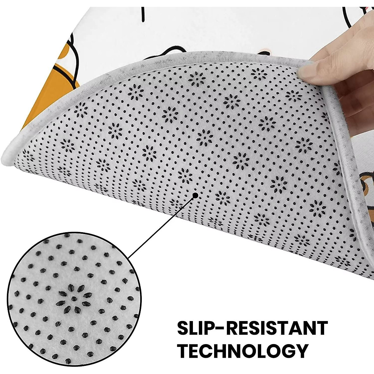 Bathroom Rugs White Polka Dot Black Half Round Door Mat Half Circle Area Rug Doormat Home Decor Rug Front Welcome Entrance Way Mat for Indoor Outdoor Kitchen Bedroom 16x24 Inch