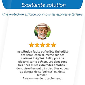 VIIRKUJA 118" Stainless Steel Bird Spikes - Bird Deterrents for Outside - Total Length 118" / 12x Elements of 10" Each - Pigeon Spikes - Bird Protection for The Roof, Balcony and Winter Garden