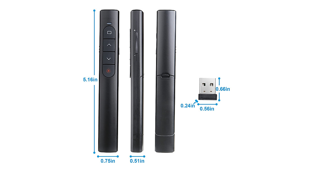 Wireless Presenter Remote with Laser Pointer & 100FT Range | UBUYONE