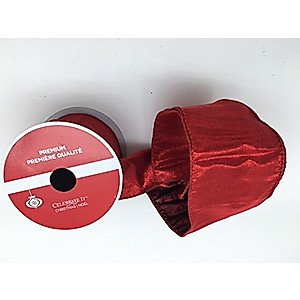 Celebrate IT- Ribbon Bow-tique-Christmas glitter RED ribbon 3.75 in x 15ft