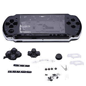 Replacement Full Housing Console Game Shell Case Cover Back Repair Parts for PSP 3000,PSP 3000 System, Shock Absorption and Anti Scratch Design Transparent