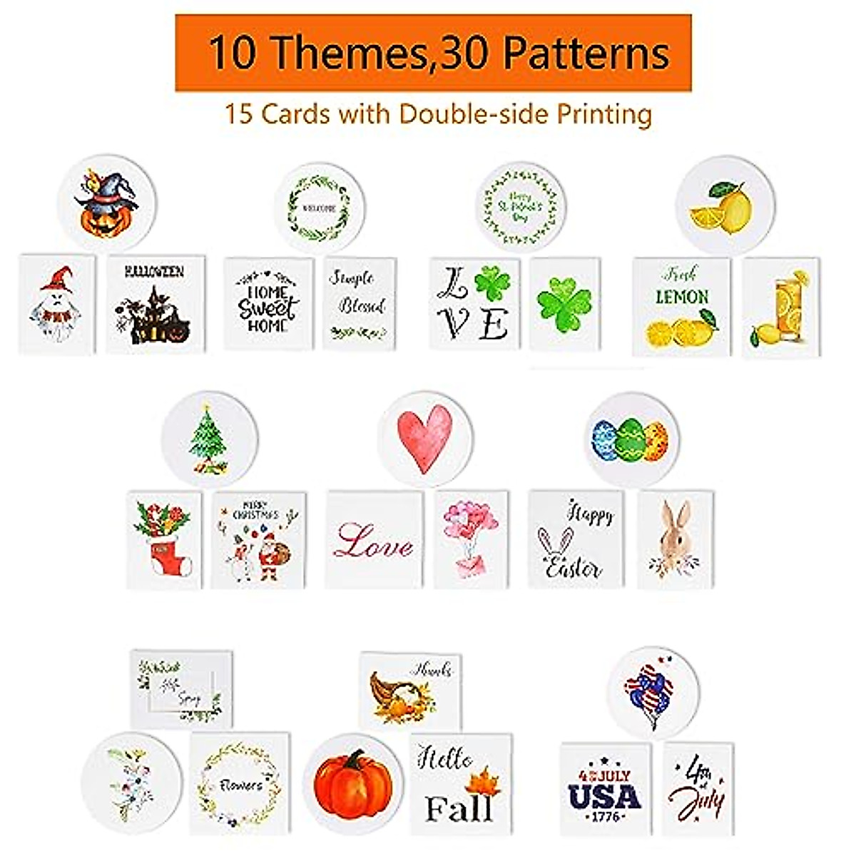 Tiered Tray Seasonal Decorations Set - Farmhouse Summer Lemon Kitchen Decor, 4th of July, Valentine's Day, Spring, Fall, Christmas, Halloween Centerpiece Table Home