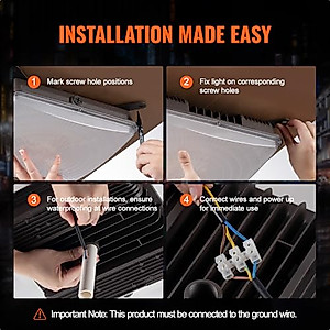 VEVOR 4 Pack LED Canopy Lights, 150W, 16500LM 5000K Daylight Commercial Industrial Outdoor Canopy Lights, 12.4"x12.4" Surface Mount Ceiling Lighting for Gas Station Warehouse Garage Street Shop, IP65