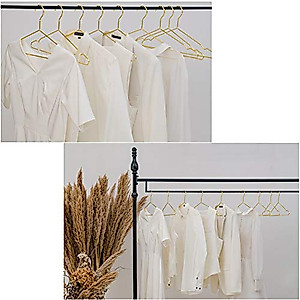 Better to U 17 Inch Gold Metal Hanger Adult Clothes 50 Pack, 4.0mm Heavy Duty Shirt Blouse Hanger for Coat Suit Bridal Boutique, Space Saving Slim Wire Hanger for Camisole Trousers Wedding Dress