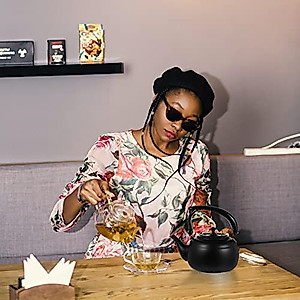 Ipetboom Tea Kettle Stove Top Teapot 1L Stainless Steel Tea Kettle Camping Kettle Camp Teapot Coffee Pot Water Boiling Kettle Teapot with Removable Infuser for Kitchen