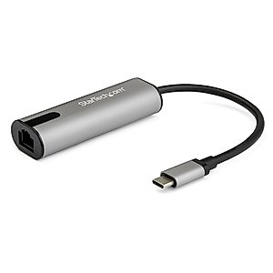 StarTech.com 2.5GbE USB C to Ethernet Adapter NBASE-T NIC - USB 3.0 Type C 2.5/1 Gigabit/100 Mbps Multi Speed Network/USB 3.1 Laptop to RJ45/LAN Thunderbolt 3 Compatible/MacBook Pro Surface (US2GC30)