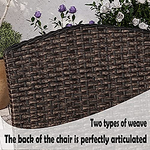 SUNSHINE VALLEY Patio Dining Chairs Set for 6, 7 Piece Wicker Outdoor Table and Chairs, Large Rectangular Metal Patio Dining Table with 1.57” Umbrella Hole Outdoor Dining Sets for Garden Backyard Lawn