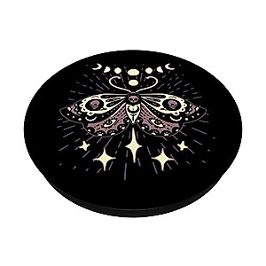 Witchy Luna Moth Moon Phases Goth Occult Wiccan Insect Lover PopSockets Swappable PopGrip
