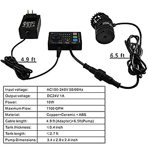 DOMICA Aquarium Wave Maker Power head with Magnet Suction Base and Controller for 10 to 50 Gallon Fresh or Saltwater Tank, Fish Tank Circulation Pump