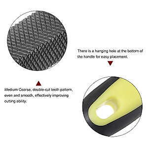 HARFINGTON 2pcs Square File 8" High Carbon Hardened Steel Cut Hand Rasp with Plastic Handle for Deburring and Removing Material