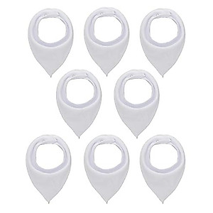 Maiwa Cotton White Bandana Drool Bibs for Baby Girl Boys for Drooling and Teething for 8 Pack