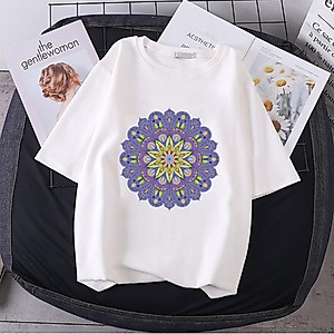 4 Packs Mandala Flowers Iron on Transfer Patches for Clothing Retro Mandala Butterfly Design Heat Transfer Vinyl Decals Washable Iron on Stickers for T-Shirts Jackets Backpacks DIY Decor Supplies