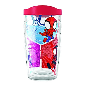 Tervis Marvel Spider Man Spidey and Friends Made in USA Double Walled Insulated Tumbler Travel Cup Keeps Drinks Cold & Hot, 10oz Wavy, Classic