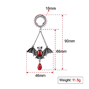 TBOSEN 6PCS Set Stainless Steel Retro Large Dangle Bridal Ear Gauges Tunnels Plug Stretching Tapers Screw Fit Tunnels 2g-1" in 6mm-25mm(00g)