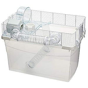 Duna Space Gerbil & Hamster Cage, Extra-Deep 11.5-Inch Base Promotes Instinctual Burrowing While Containing Litter & Debris, Includes ALL Accessories and Play Tunnels, 22.6L x 18.7W x 21.5 Inches