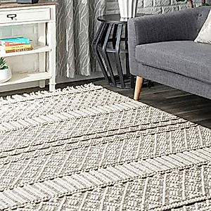 nuLOOM Texture Supreme Wool Area Rug, 5' x 8', Ivory