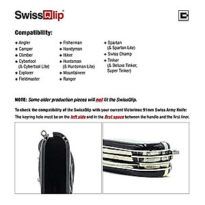 SwissQlip Deep Carry Pocket Clip Compatible with 91mm Victorinox Swiss Army Knife Models (Chrome)