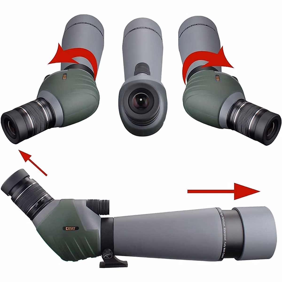 Gosky 20-60x80 Dual Focusing ED Spotting Scope - Ultra High Definition Optics Scope with Carrying Case and Smartphone Adapter for Target Shooting Hunting Bird Watching Wildlife Astronomy Scenery