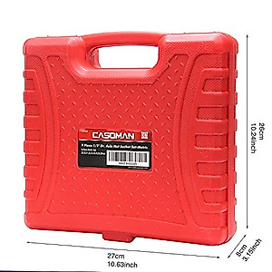 CASOMAN large socket set 1/2- Inch Drive Deep Spindle Axle Nut Impact Socket Set, 6 Point, CR-MO, Metric, 29mm-38mm, 9-Piece 1/2" Dr. Deep Impact Socket Set