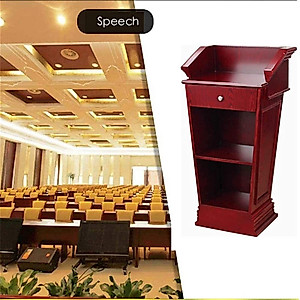 Lectern Podium Stand-Portable Presentation Podium,Pulpits for Churches Professional Portable Lectern with Wide Reading Surface for Restaurants, Office,Brown
