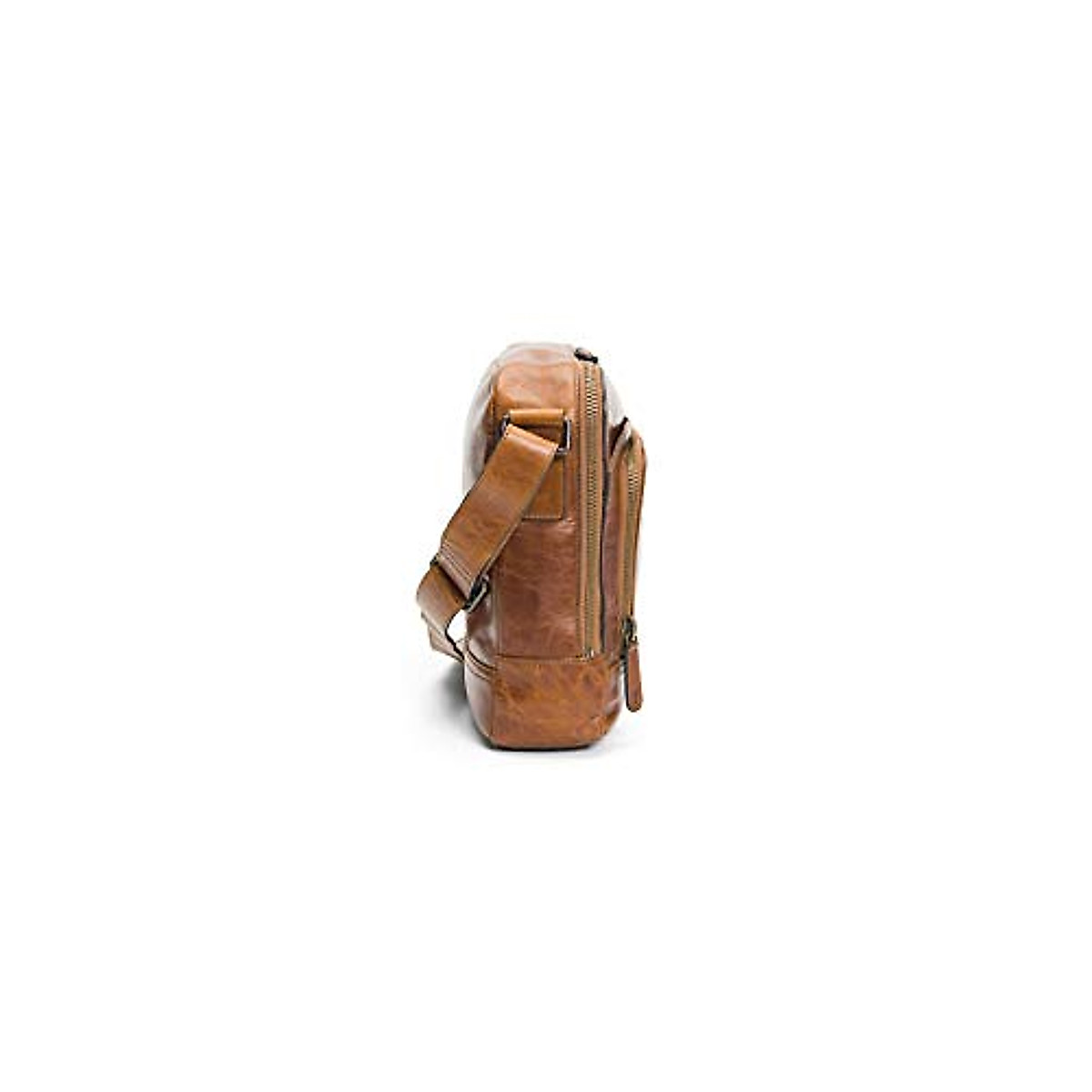 Frye mens Logan Zip Messenger Bag, Cognac, One Size US