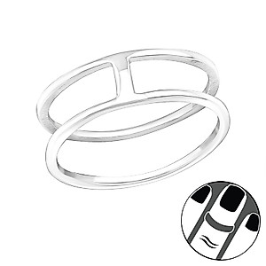 ICYROSE 925 Sterling Silver set of 3 Heart, Pointed CZ Crystal, Double Open Above Knuckle Ring Mid Finger Top