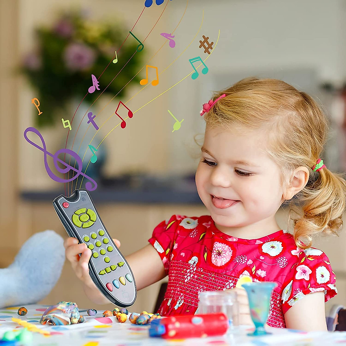 Acirr Baby Learning Toy, Baby Music Remote Control Toy Kids' Electric Learning Toys Baby Music TV Remote Control Electric Numbers Learning Educational Kids Toy(Gray)