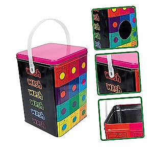 Alipis Washing Powder Storage Bucket Snack Containers Laundry Container Metal Container with Lid Laundry Dispenser Laundry Bead Storage Organizer Powder Container Iron