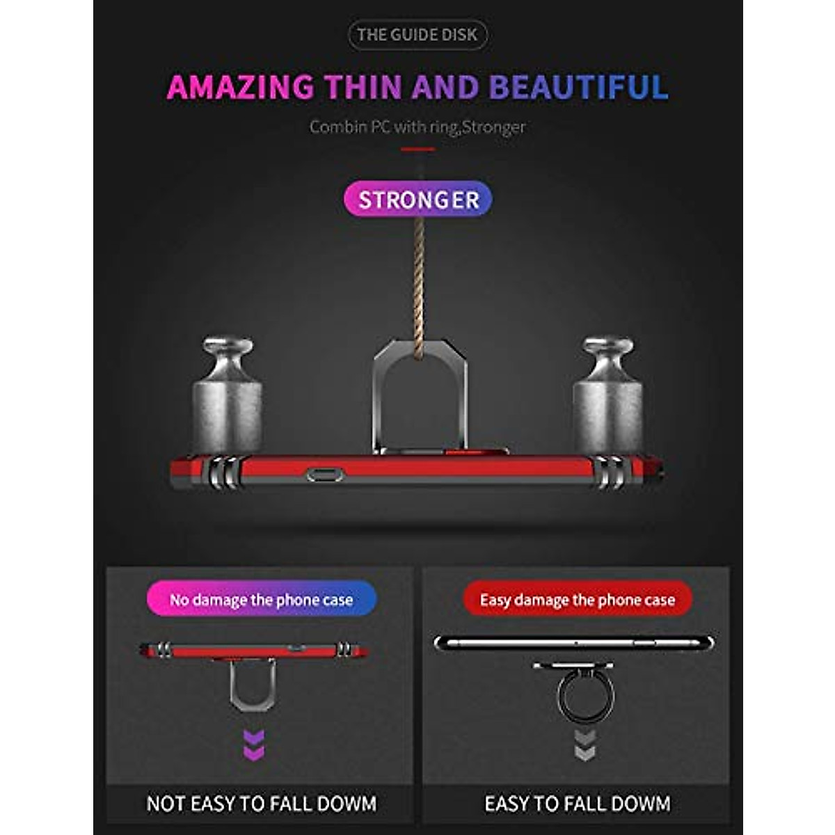 YaHan for Xiaomi Redmi Note 9S/Redmi Note 9 Pro Case,360 Degree Rotating Ring Kickstand Hybrid Heavy Duty Dual Layer Shockproof Defender Hard Back Case with Tempered Glass Screen Protector,Black