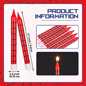 12 Pcs Spider Themed Birthday Candles Spider Web Cake Topper for Spider Party Decoration Birthday Baby Shower Halloween Party