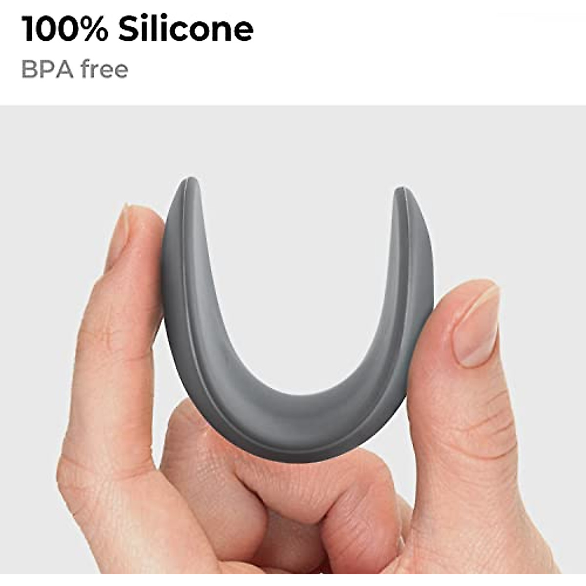 Carrotez Small Silicone Coffee Spoon Rest 2 pcs (0.2" x 1.6" x 3.74"), Spoon Holder Flexible almond-Shaped for Next to Coffee Maker - Kitchen Utensil Rest, Deep Grey